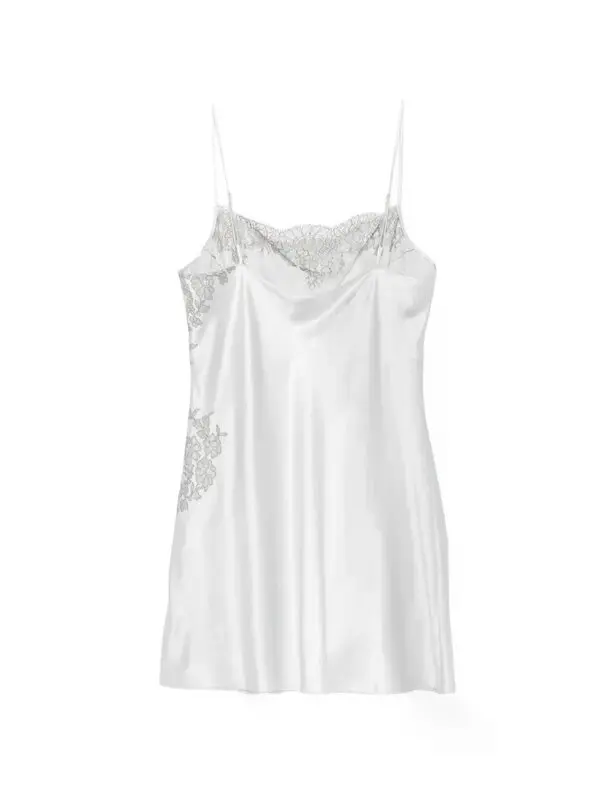Carine Gilson Lace-trim Silk Nightdress