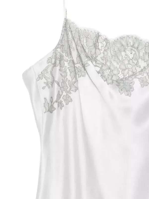 Carine Gilson Lace-trim Silk Nightdress
