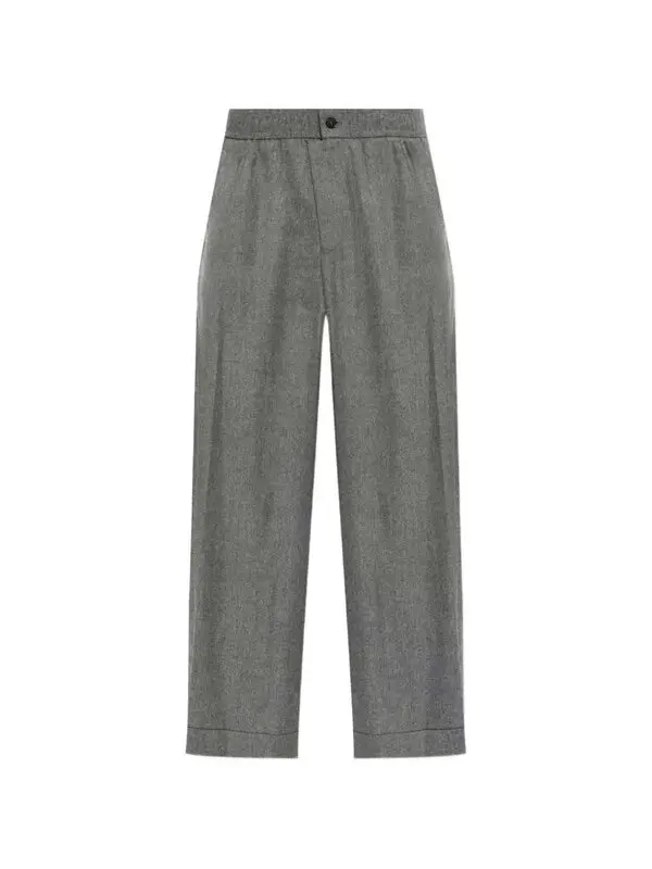 Giorgio Armani Melange Effect Elasticated Waistband Turn-up Trousers