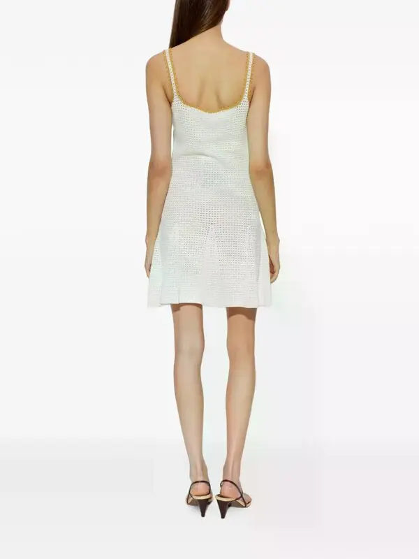 Casablanca Crochet Knit Logo Patch Mini Dress