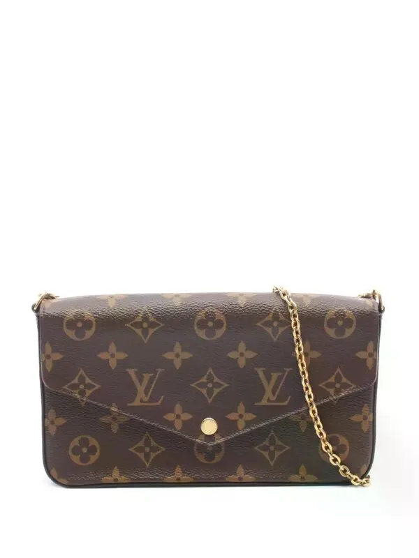 LOUIS VUITTON Monogram Félicie Pochette Clutch Bag - Brown