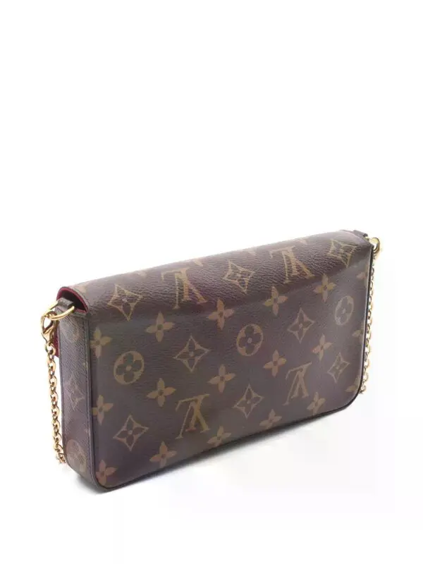 LOUIS VUITTON Monogram Félicie Pochette Clutch Bag - Brown