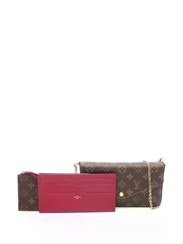 LOUIS VUITTON Monogram Félicie Pochette Clutch Bag - Brown