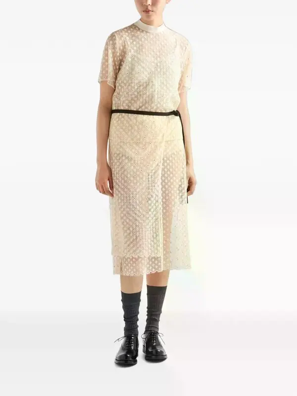Prada Embroidered Lace Dress