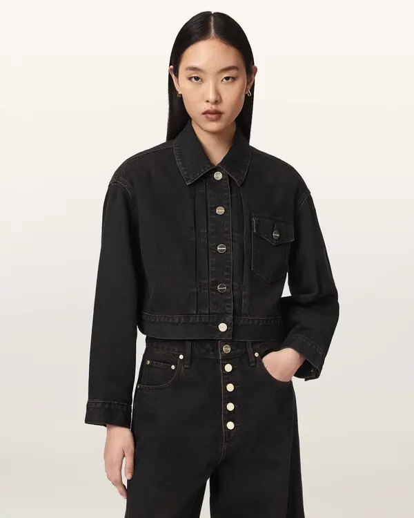 ALLSAINTS Blink Cropped Denim Jacket