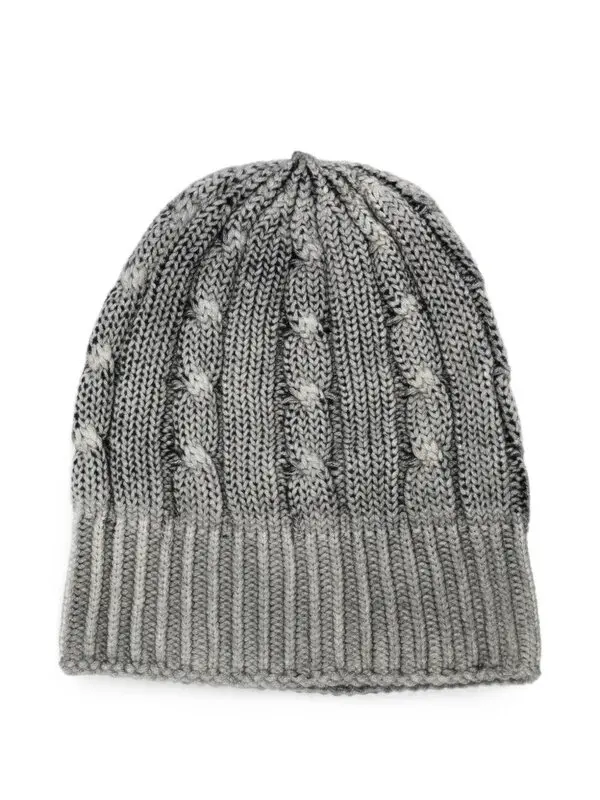 Avant Toi Hat Cashmere Hand Painted "braided And Ribbed - Gray
