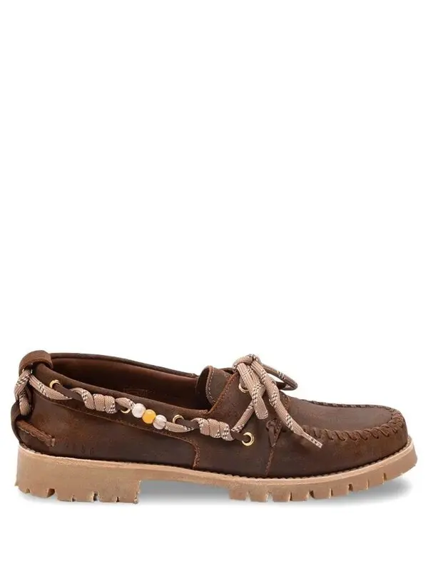 GOLDEN GOOSE Waxed Suede Cruise Loafers - Brown