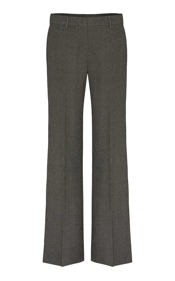 Magda Butrym Mid-rise Wool-linen Straight-leg Pants