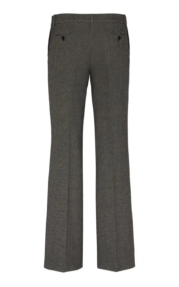 Magda Butrym Mid-rise Wool-linen Straight-leg Pants