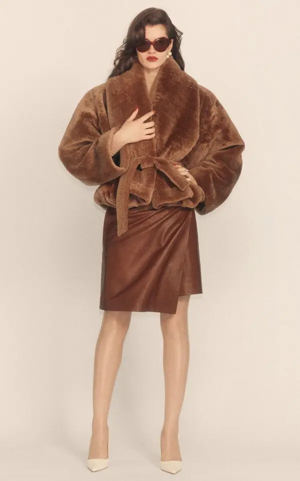 Magda Butrym Wrap-front Leather Knee-length Skirt
