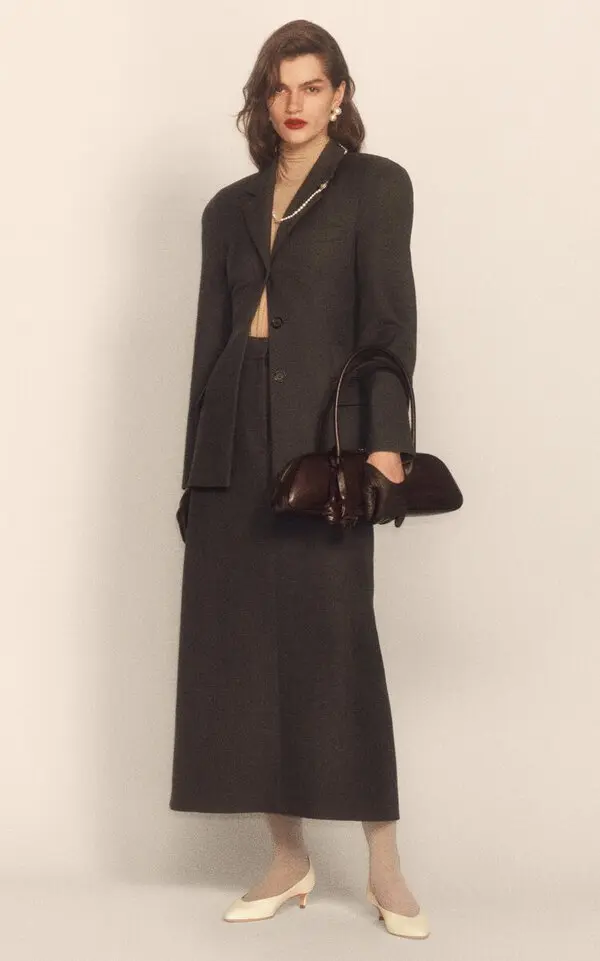 Magda Butrym Mid-rise Wool Midi Skirt