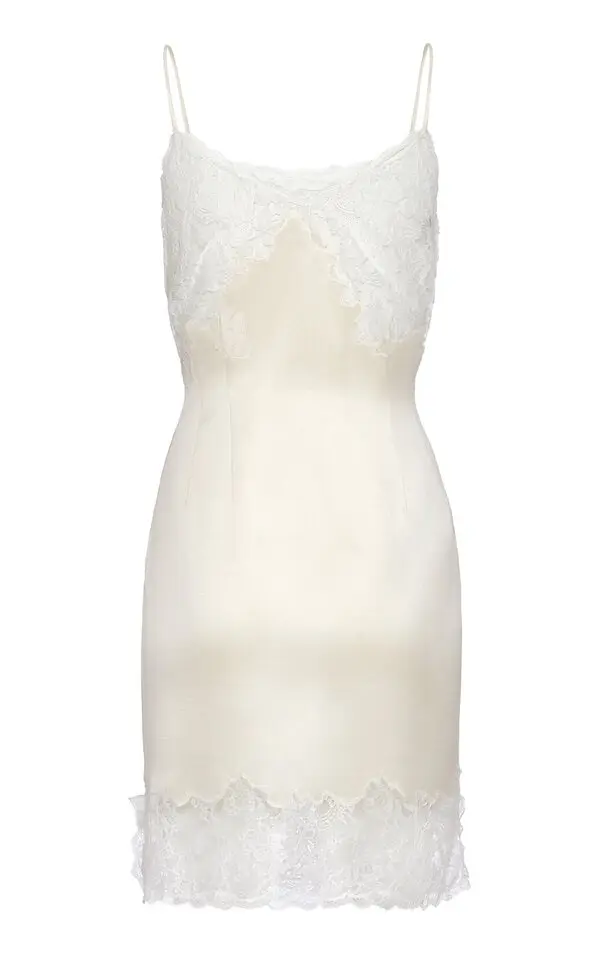Magda Butrym Lace-trimmed Silk-blend Mini Slip Dress