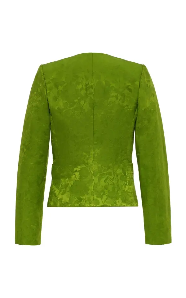 Magda Butrym Patterned Linen-silk Jacket - Green