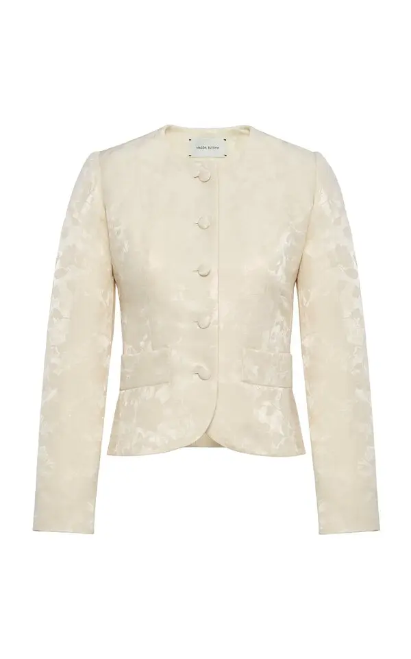 Magda Butrym Patterned Linen-silk Jacket - Ivory