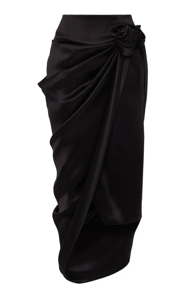 Magda Butrym Asymmetric Silk Midi Skirt
