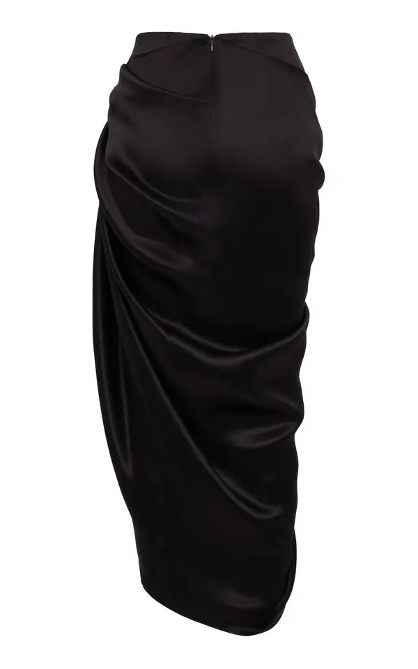 Magda Butrym Asymmetric Silk Midi Skirt