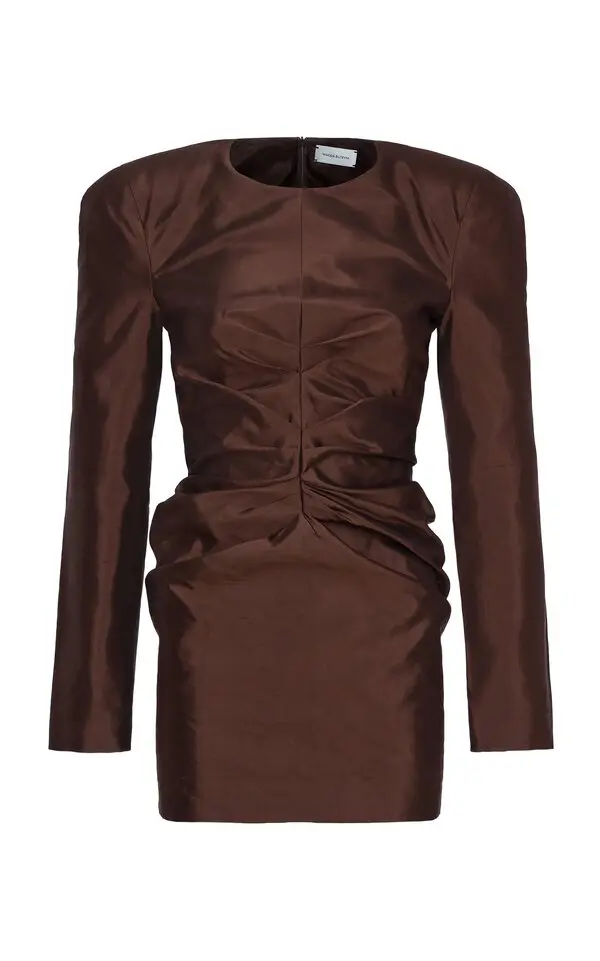 Magda Butrym Gathered Silk Mini Dress