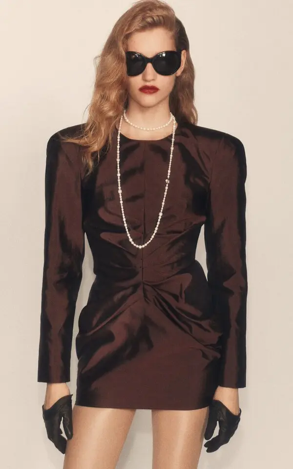 Magda Butrym Gathered Silk Mini Dress
