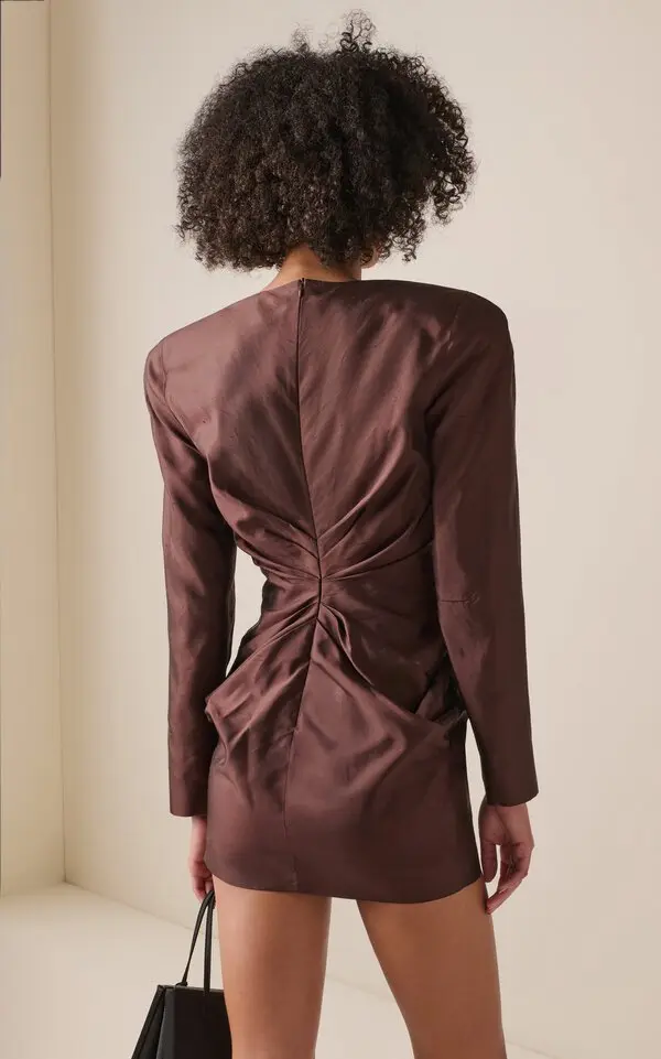Magda Butrym Gathered Silk Mini Dress