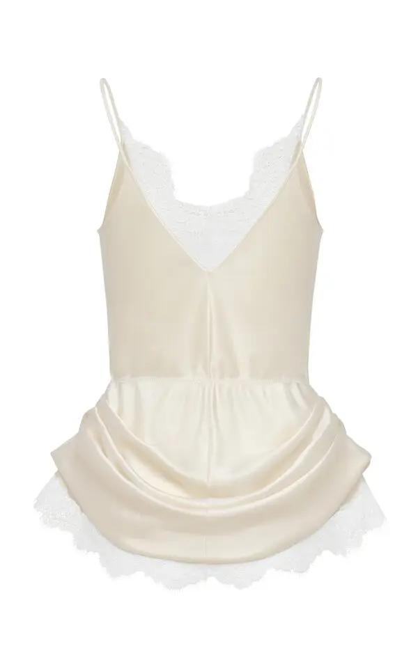 Magda Butrym Lace-trimmed Silk-wool Top