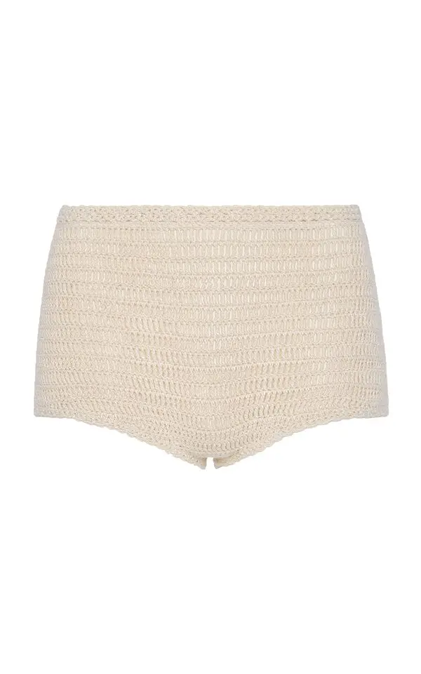 Magda Butrym Crocheted Cotton Mini Shorts