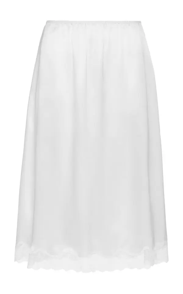 Magda Butrym Lace-trimmed Silk Knee-length Skirt - White