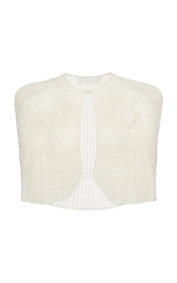 Magda Butrym Crocheted Cotton Cape Top