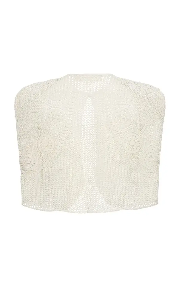 Magda Butrym Crocheted Cotton Cape Top
