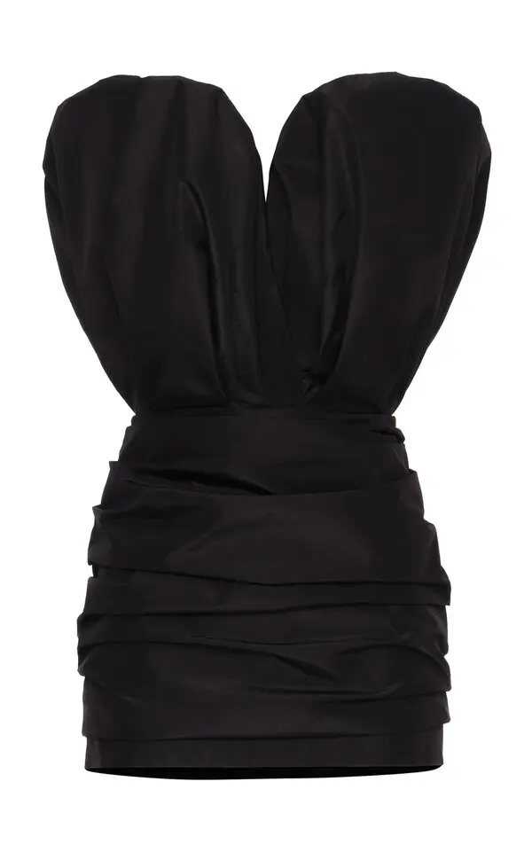 Magda Butrym Strapless Silk Mini Dress - Black