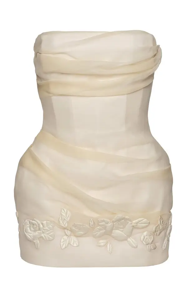 Magda Butrym Strapless Silk Mini Dress - Ivory
