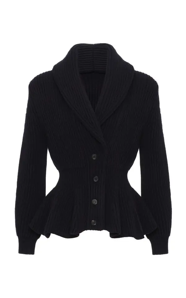 Magda Butrym Ribbed Wool Cardigan