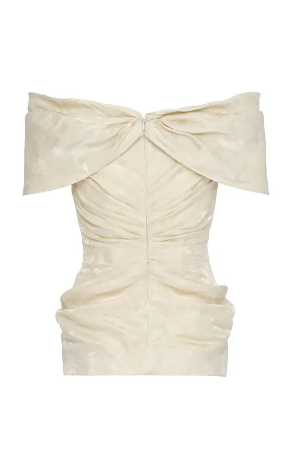 Magda Butrym Rose-detailed Linen-silk Top