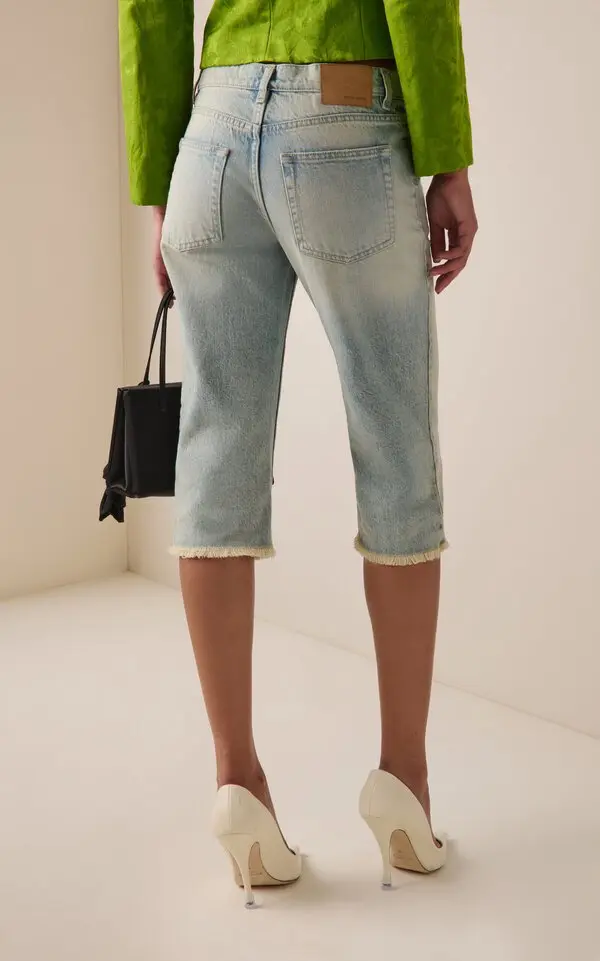 Magda Butrym Frayed-hem Denim Straight-leg Jeans - Light Wash