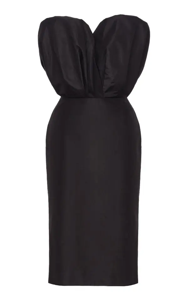 Magda Butrym Strapless Silk Midi Dress