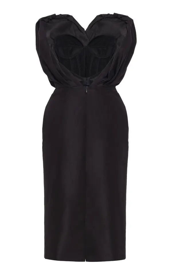 Magda Butrym Strapless Silk Midi Dress