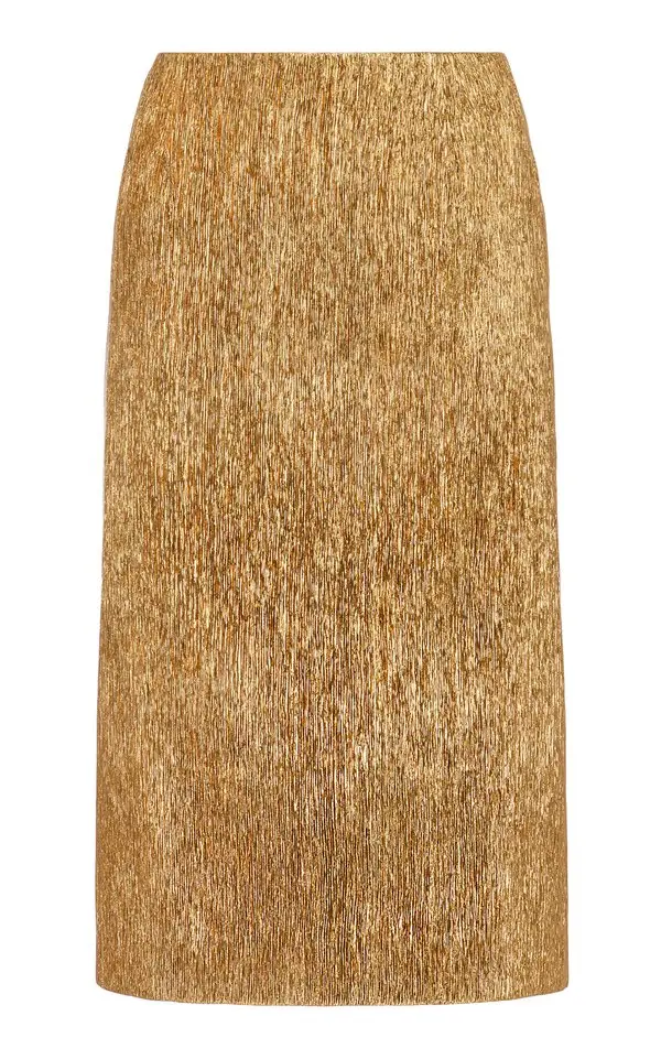 Magda Butrym Mid-rise Metallic Midi Skirt - Gold