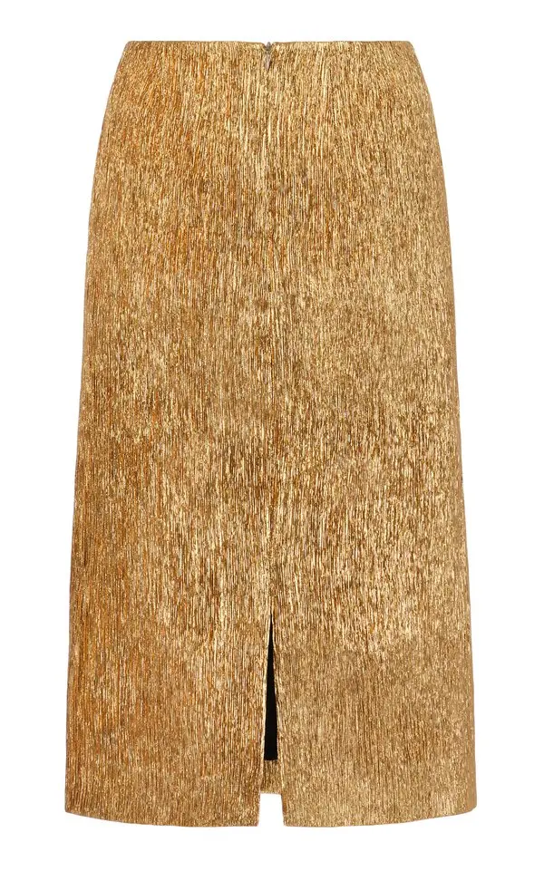 Magda Butrym Mid-rise Metallic Midi Skirt