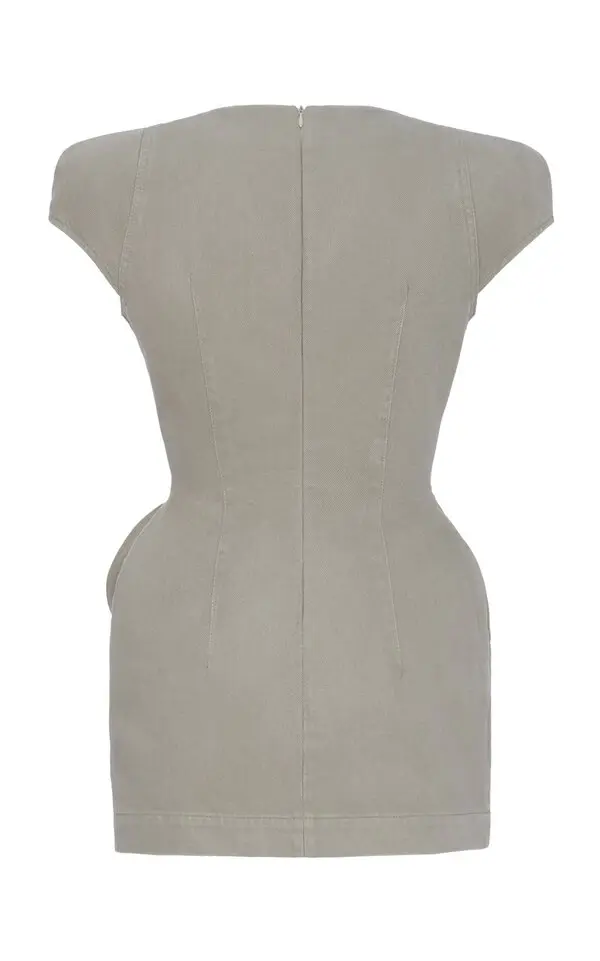 Magda Butrym Rose-detailed Denim Mini Dress