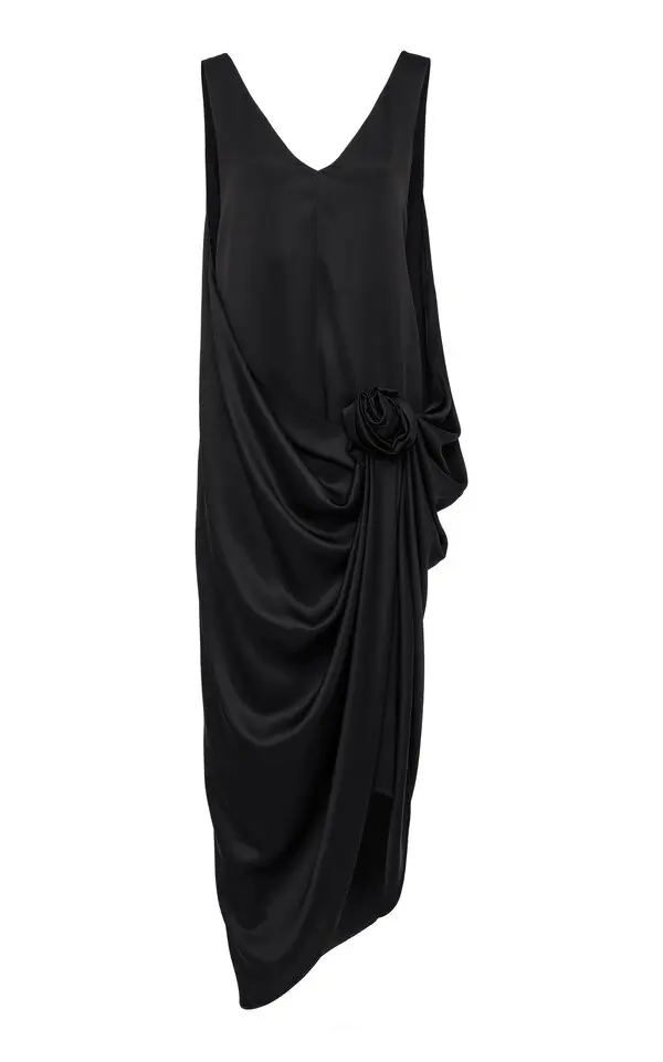 Magda Butrym Gathered Silk Midi Dress