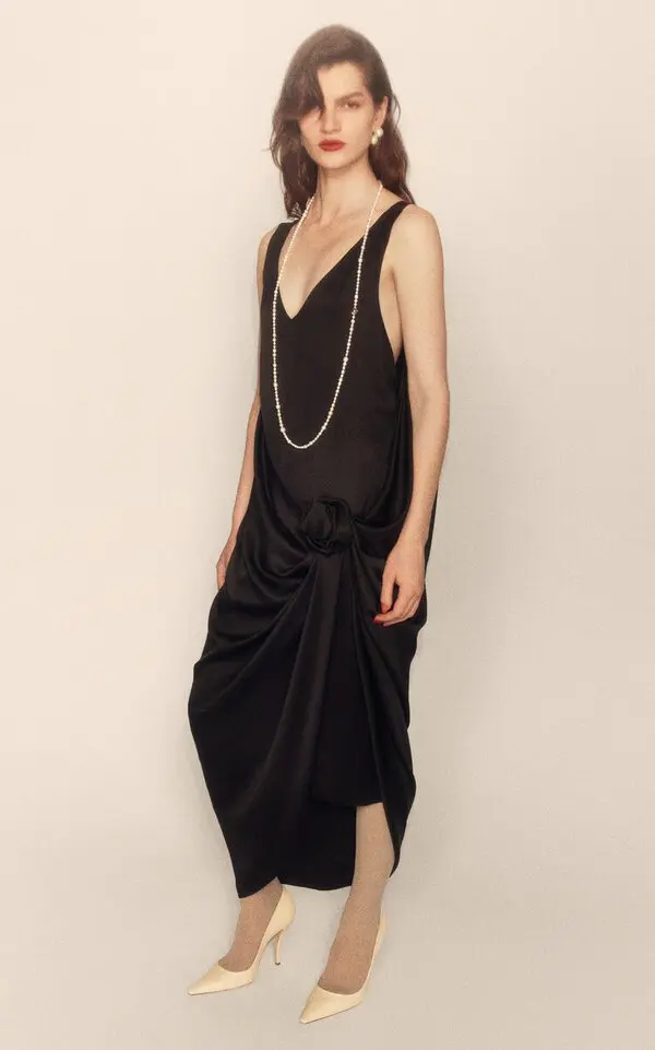 Magda Butrym Gathered Silk Midi Dress