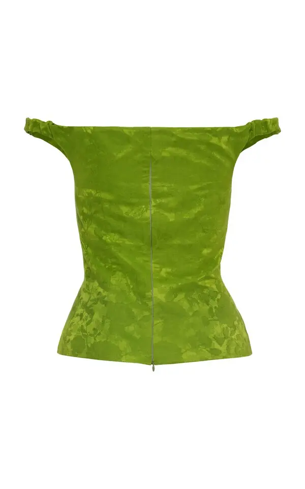 Magda Butrym Off-the-shoulder Linen-silk Top