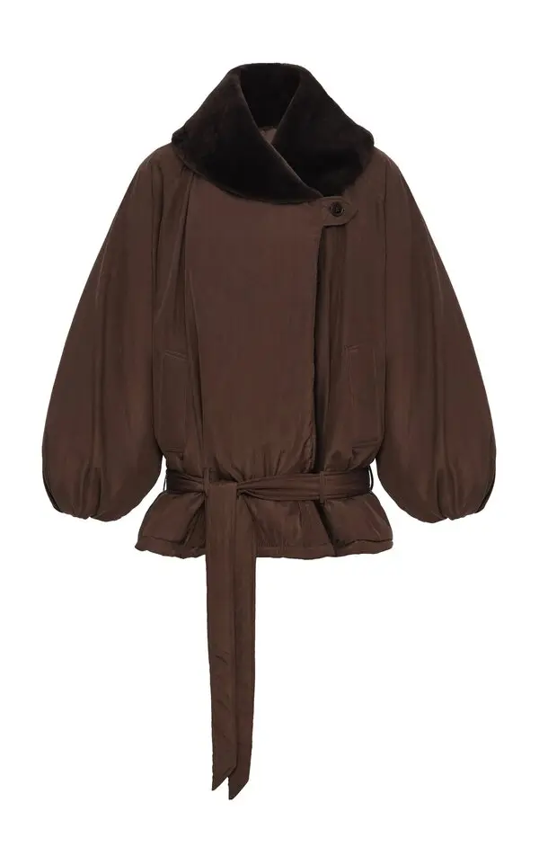 Magda Butrym Faux-fur Trimmed Silk Jacket
