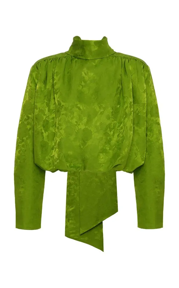 Magda Butrym Patterned Linen-silk Blouse