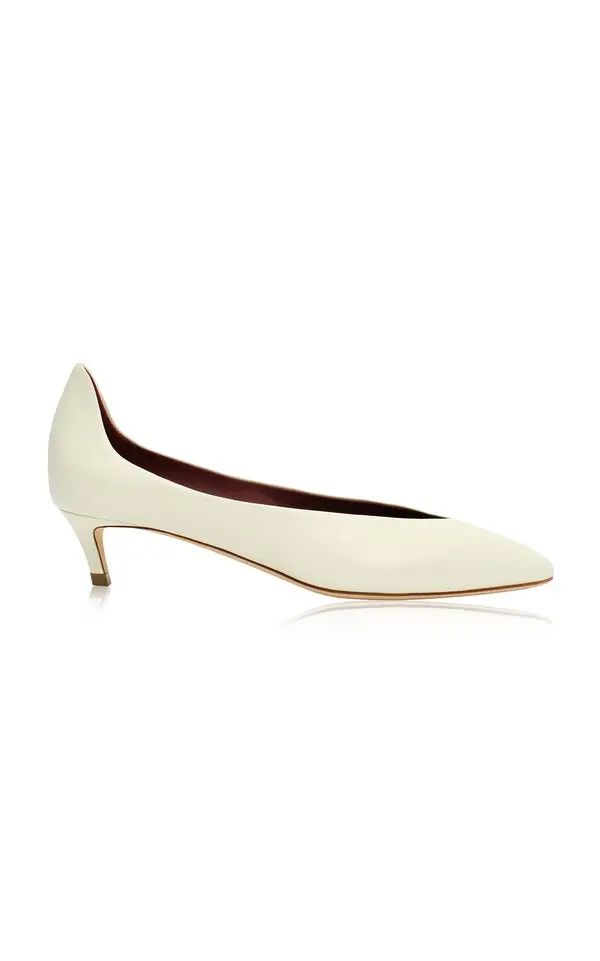 Magda Butrym Cream Leather Kitten Heels