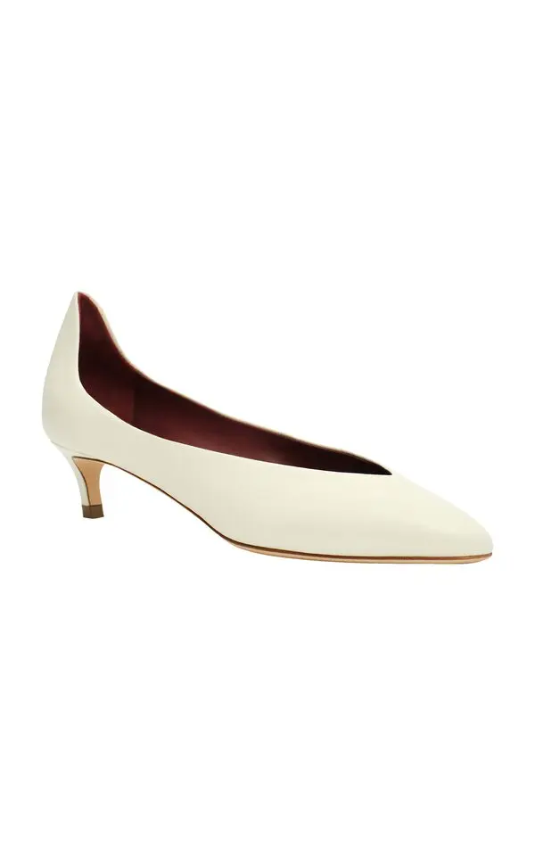 Magda Butrym Cream Leather Kitten Heels