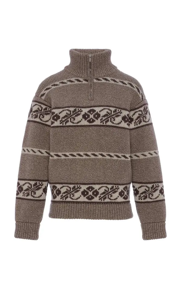 Magda Butrym Patterned Wool Turtlneck Sweater