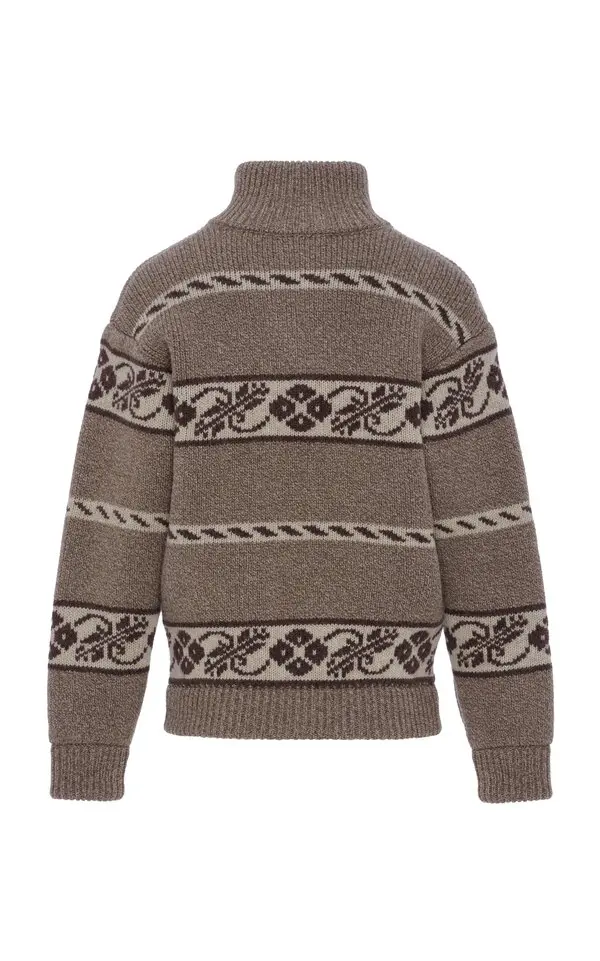 Magda Butrym Patterned Wool Turtlneck Sweater