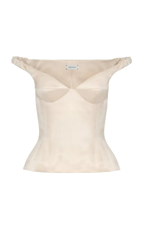 Magda Butrym Off-the-shoulder Wool-blend Top