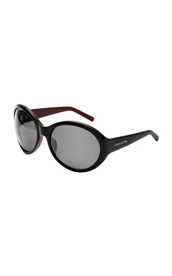 Magda Butrym And Burgundy Big Round Sunglasses