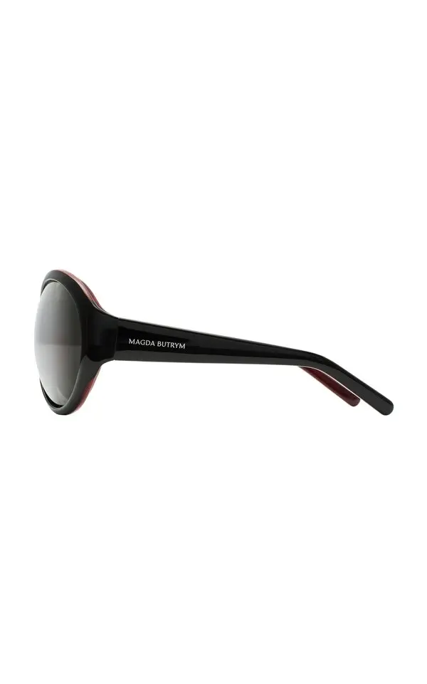 Magda Butrym And Burgundy Big Round Sunglasses